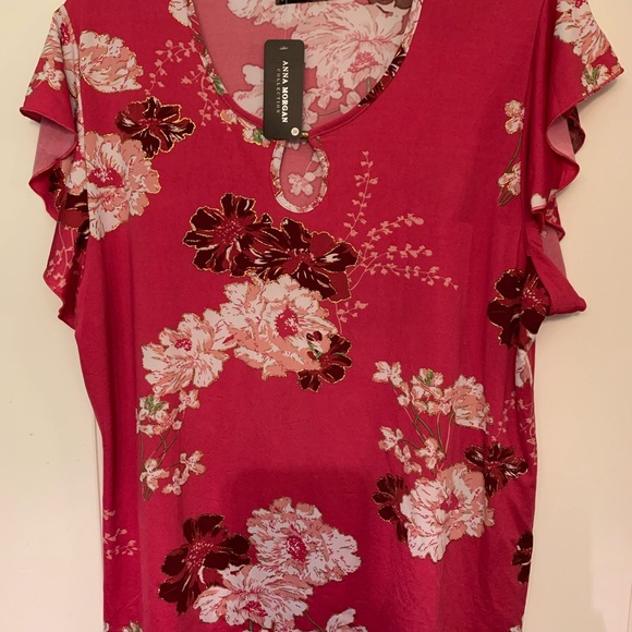 Anna Morgan Collection | Tops | Anna Morgan Pink Floral Blouse | Poshmark